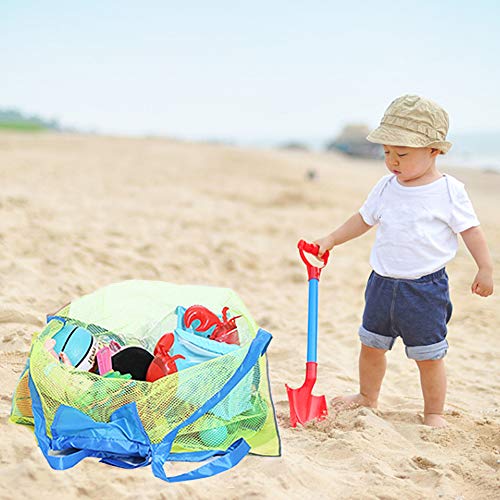 Mesh Beach Toy Bag Sand Toy Bags Mesh Extra Large, Foldable Totes Shell Storage Bag Quick Dry Net Tote for Kids Beach Sand Toys Away from Sand Pool Supplies Storage Bags Picnic Backpack