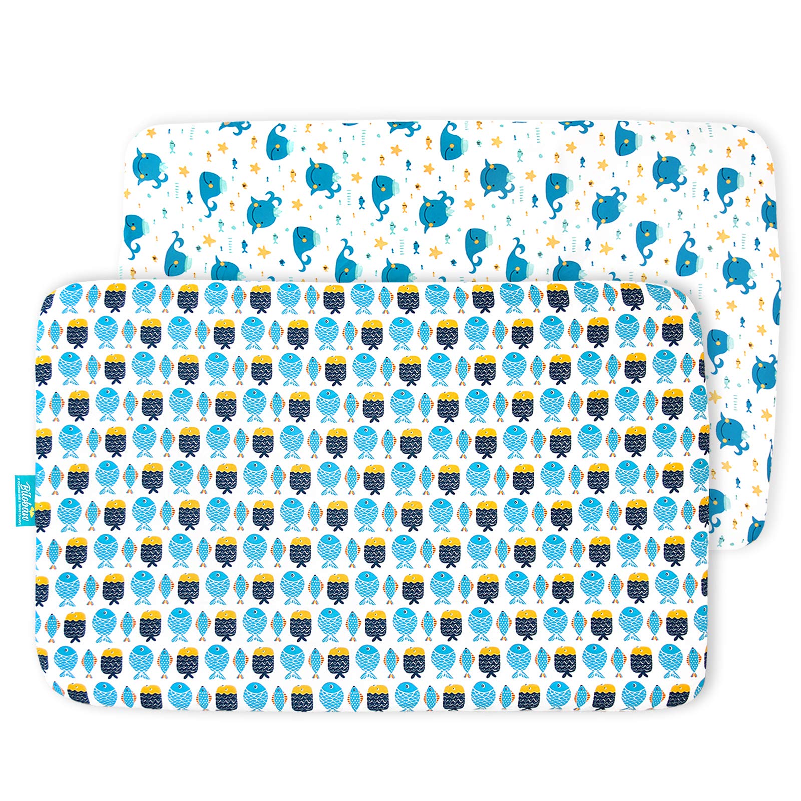 Pack and Play Sheets Fitted, 2 Pack Playard Sheet Fits for Graco Pack n Play Mattress, Mini Crib Sheets for Baby Boys & Girl