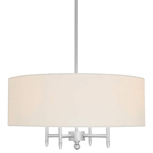Amazon Brand β Stone & Beam Contemporary Pendant Chandelier with White Shade- 20 x 20 x 42 Inches (Adjustable Height), Satin Nickel