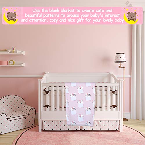 Boao 1 Piece Sublimation Baby Blankets 30 x 40 Inch Blank White Baby Receiving Blanket Fuzzy Soft Warm Blanket Infant Newborn Blanket for Crib Stroller DIY