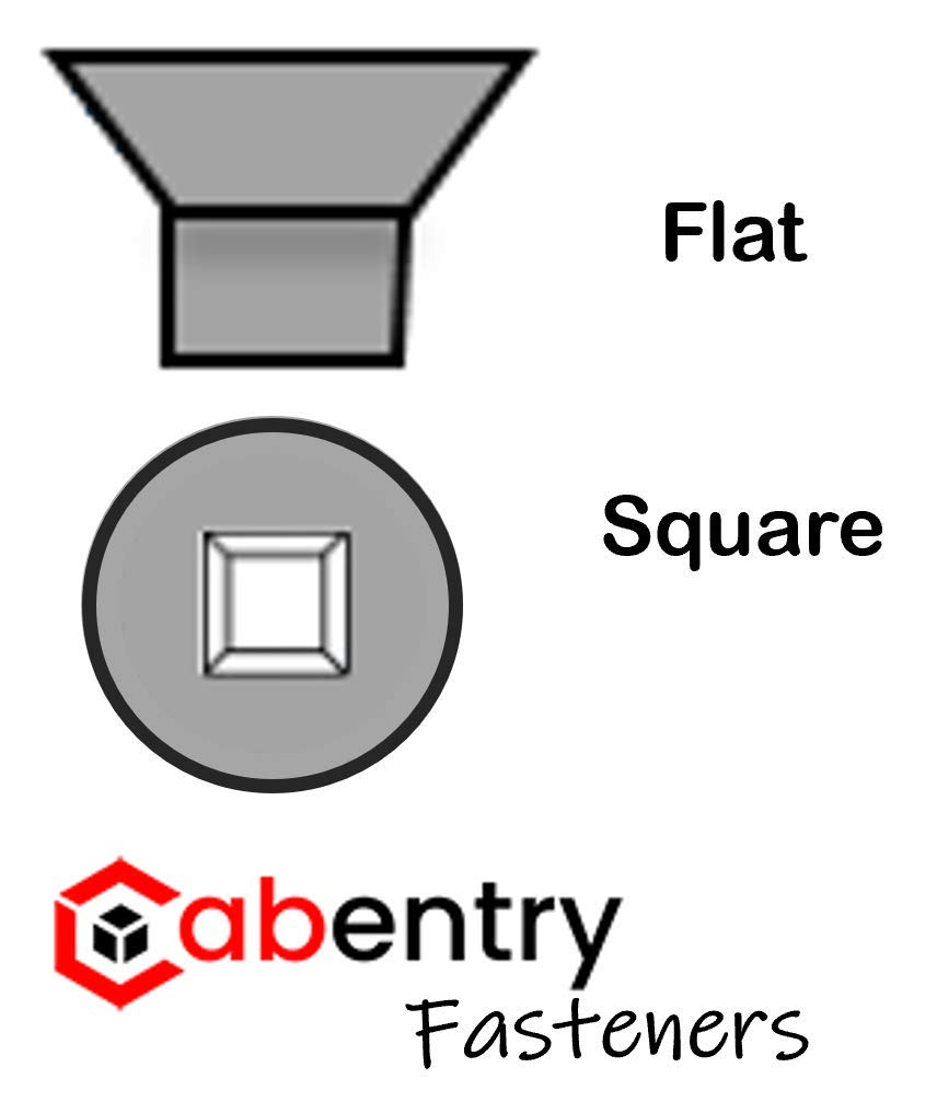 Cabentry Brand | Wood Screws | Flat Head | Square Drive | #8 | 2 Inch | Deep Thread | Sharp Point | Black Phospate Finish | 100 Pack