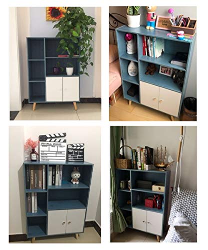 GDLMA Storage Sideboard,Modern Bookcase with 2 Doors,Blue