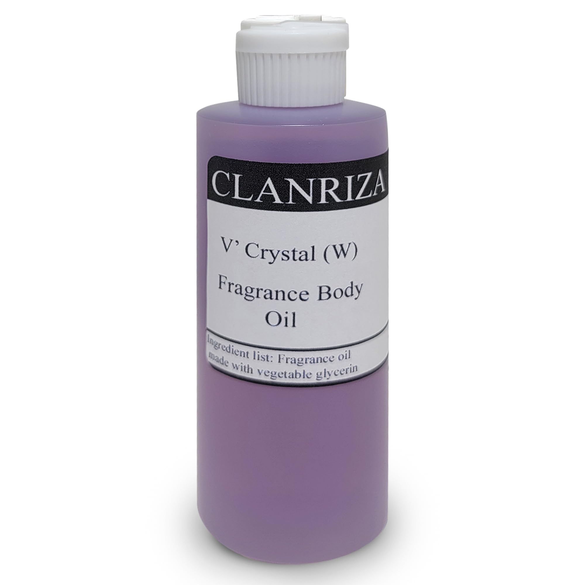 CLANRIZA V' Crystal Natural Fragrance Body Oil - Pure & Natural Long-Lasting Perfume Oil for Women - Scented Body Oil for Skin - All-Day Fragrance & Body Care - 4 Fl Oz