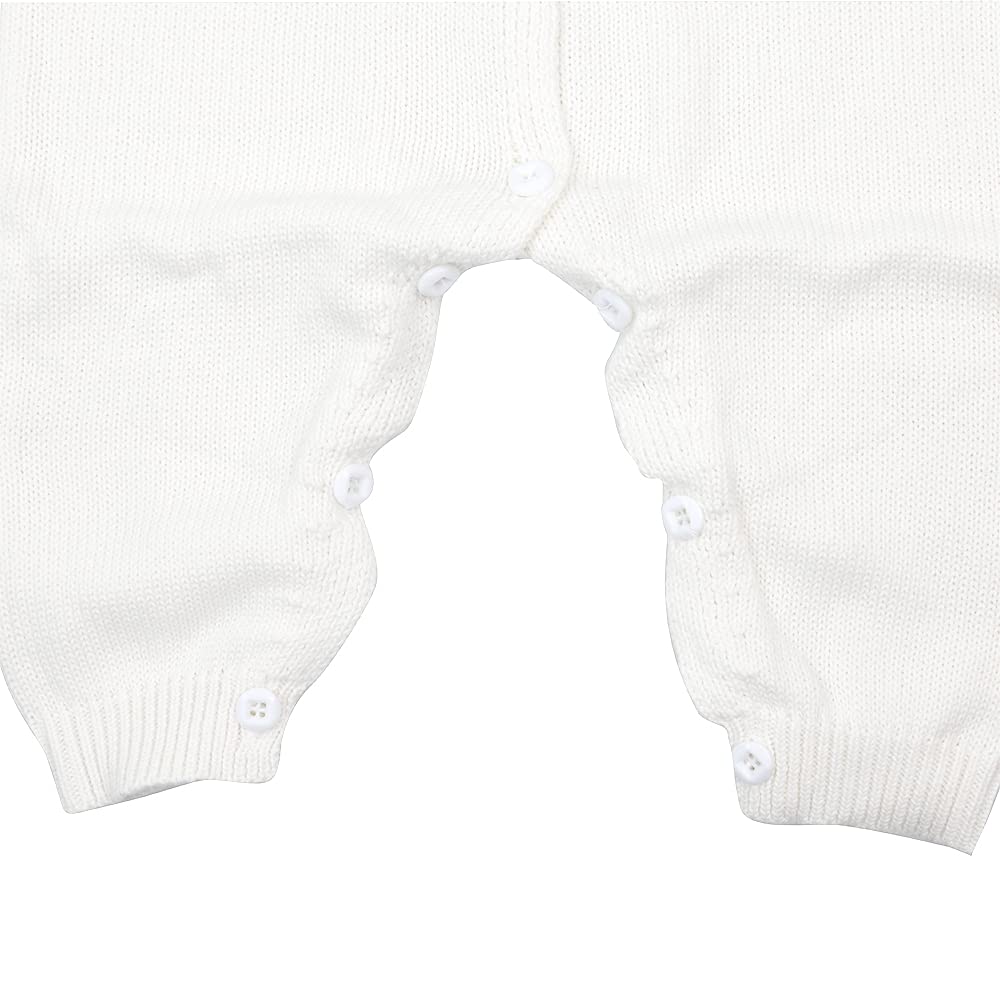 chengchuang Newborn Baby Girl Embroidered Knitted Sweater Romper Longsleeve Jumpsuit Outfit Clothes with Warm Hat Set