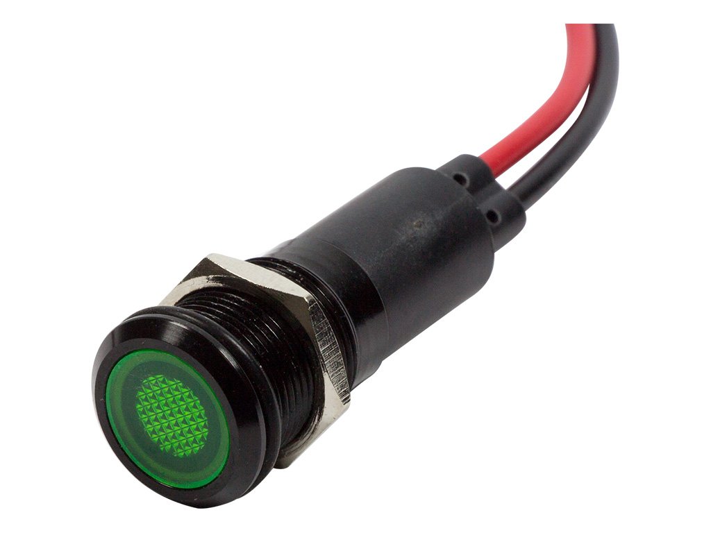 Alpinetech PLB12M 12mm 1/2" 120V AC LED Metal Signal Indicator Pilot Dash Light (Green)