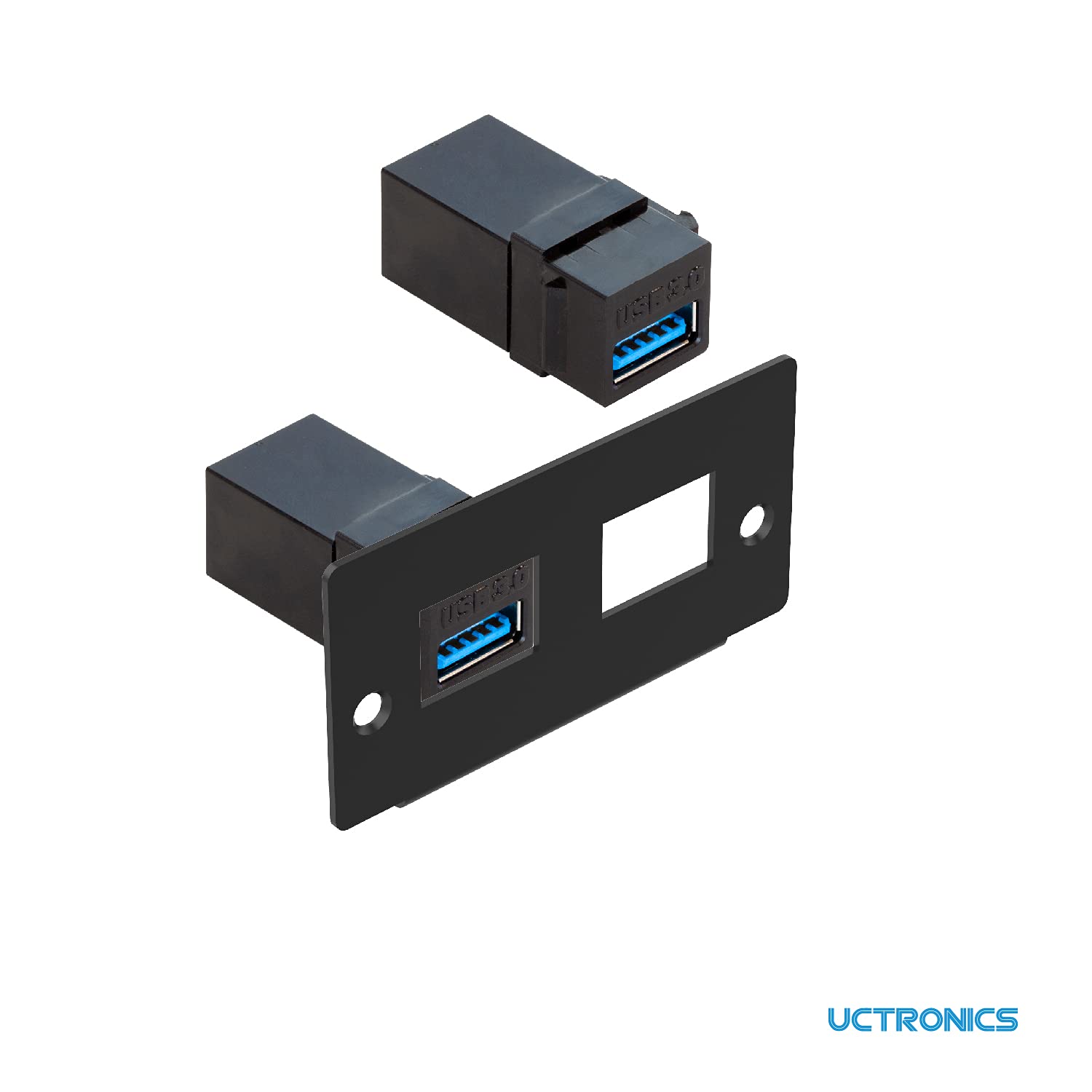 UCTRONICS I/O Panel with 2 Slots for Keystone Jacks, Compatible with Raspberry Pi Ultimate Rack Mount, 2 Pack