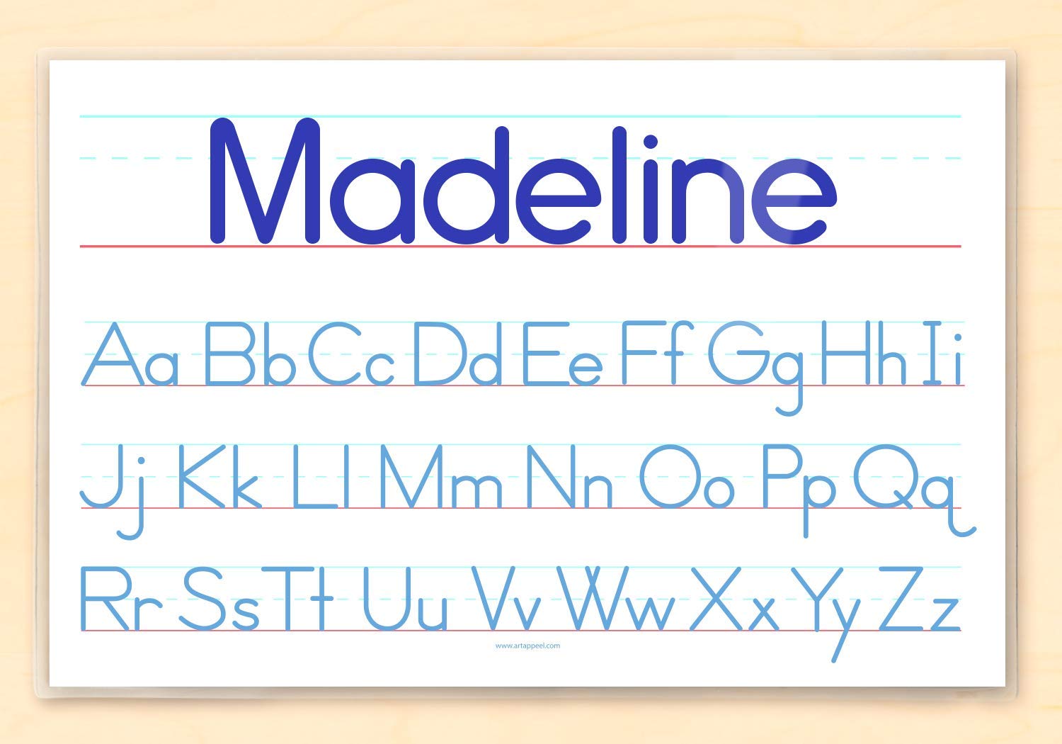 Alphabet Personalized Placemat for Kids, 18 Inches x 12 Inches, Laminated, by Art Appeel