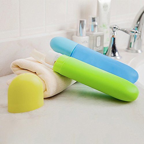 Cafurty 2 Pcs Toothbrush Toothpaste Travel Container Cases, Toothbrush Case Storage Box Holder with Hanger, Portable Spoon fork Storage Case for Travel, Family, Camping