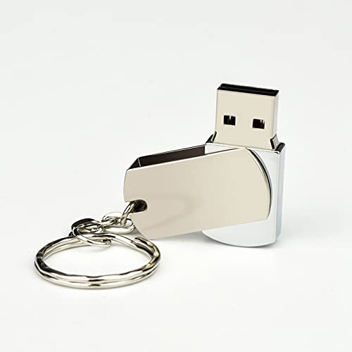 304 Stainless Steel USB 3.0 Flash Drive with Metal Lanyard/Key Chain,20Mb/S High Speed Data Transmission,32GB 64GB 128GB (64GB,Silver)