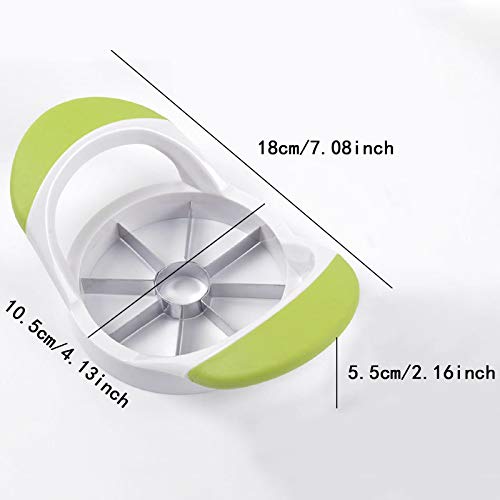 Fruit & Vegetable Corers,Apple Slicer, Stainless Steel Apple Cutter,Divider Up to 4 Inches Apples,Use for Apples, Pears, Potatoes, Onions Cutting,Green