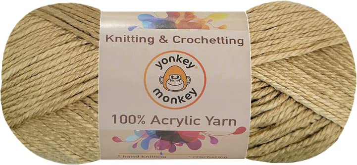 100% Acrylic Fancy Yarn 3-Pack by Yonkey Monkey Knitting Crochet DIY Art Craft (Chestnut 81)