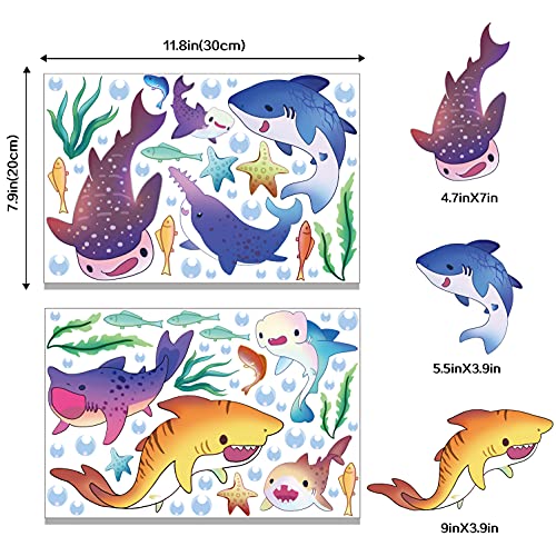 HUHUTU Kids Luminous Cartoon Wall Stickers Baby Nursery Children Decoration Decals Shark