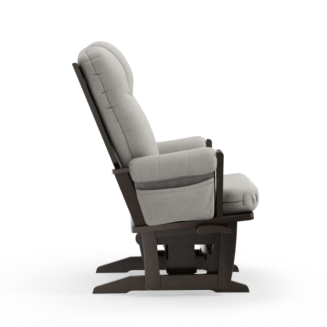 Dutailier Erie TechnoGel 2234 Wooden Glider Multiposition-Lock Recline, Espresso/Light Grey
