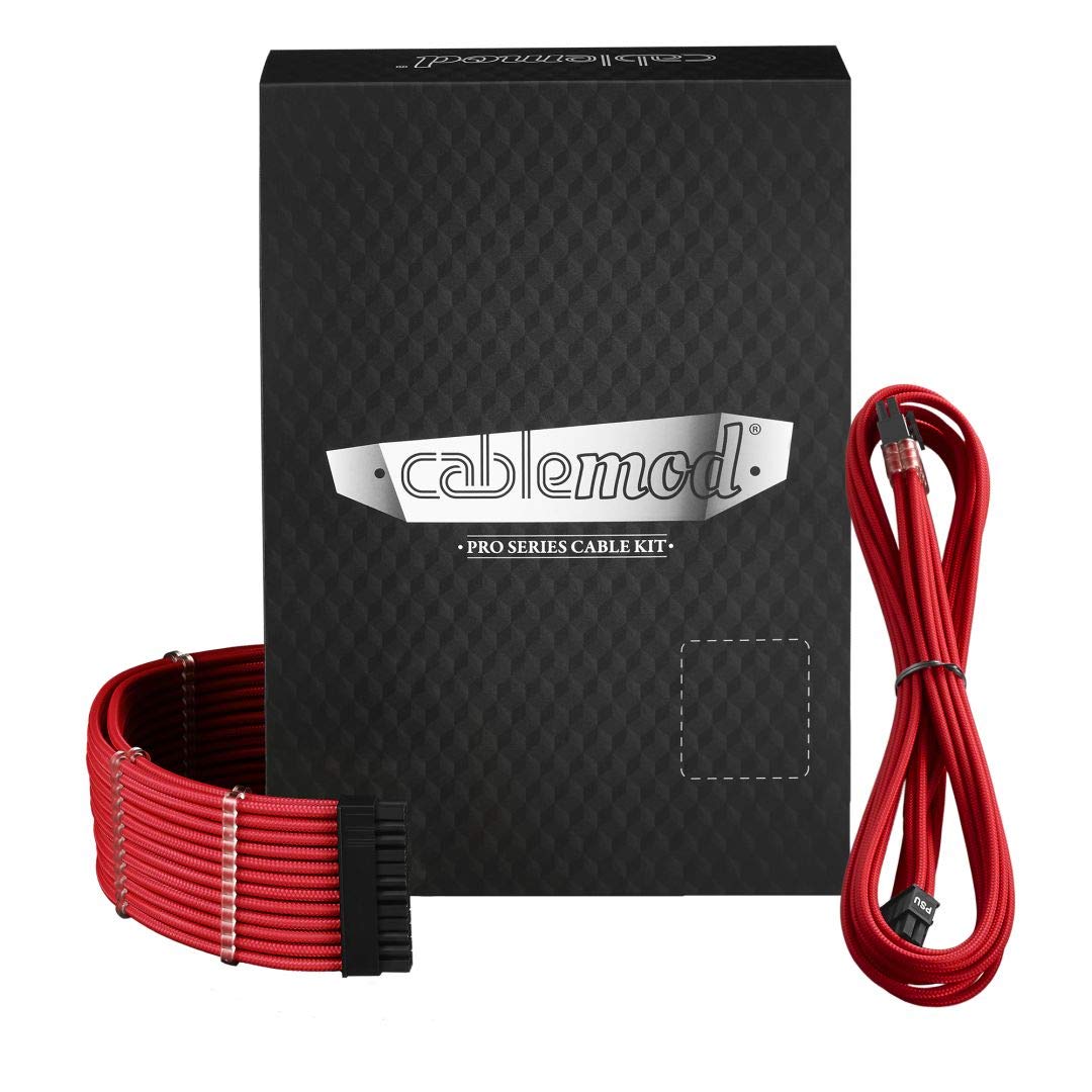 CableMod RT-Series Pro ModMesh Cable Kit + 8-pin PCI-e Bundle for ASUS/Seasonic/Phanteks Revolt - Red