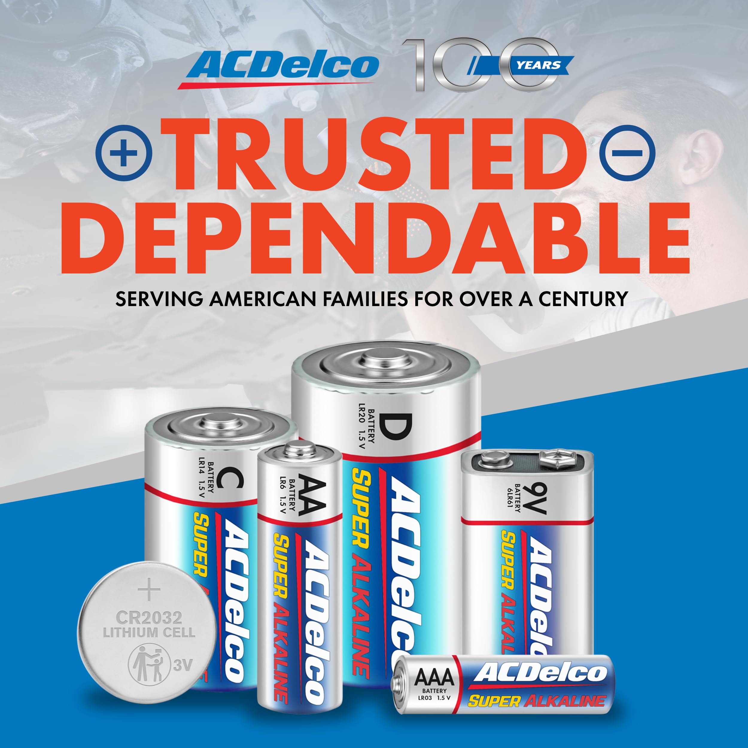 ACDelco 40-Count Double AA Batteries, Maximum Power Super Alkaline Battery, 10-Year Shelf Life, Reclosable Packaging