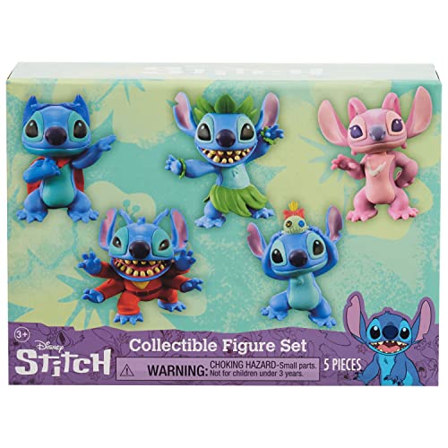 Disney’s Lilo & Stitch Collectible Stitch Figure Set, 5-pieces, by Just Play , Blue