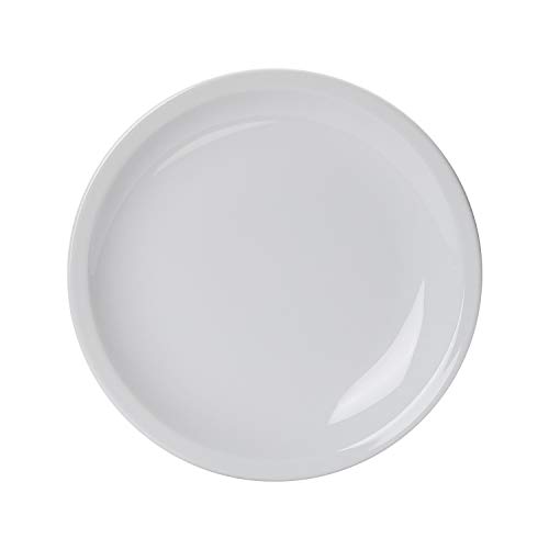 AmazonCommercial 12-Piece Porcelain, 7 Inch Dessert Plate Set, White