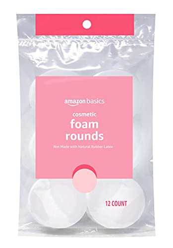Amazon Basics Cosmetic Foam Rounds 12ct, Pack of 6 (Previously Solimo)