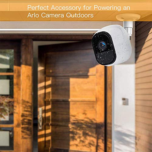 30FT Weatherproof Outdoor Charging Cable and Quick Charge 3.0 Power Adapter Compatible for Arlo Pro and Pro 2, Arlo GO, Other Home Camera (Micro USB), 1 Set, White