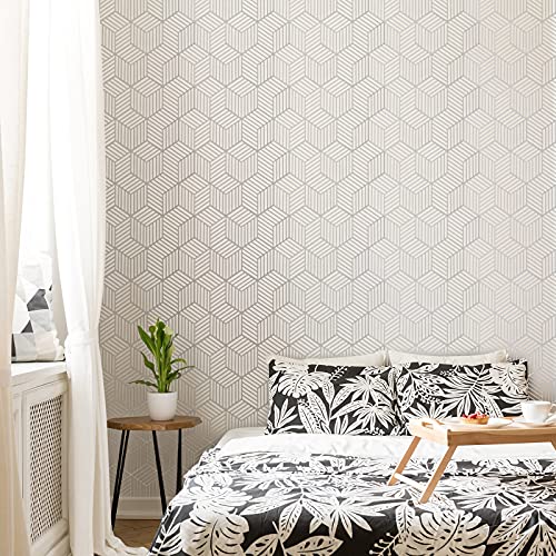 8 Pieces 12 x 12 Inch Wall Stencils for Painting Geometric Modern Herringbone Wall Stencils Wall Decor Reusable Film Decorative for Painting, Stencils for Walls, Wall Stencil Pattern (Simple Style)