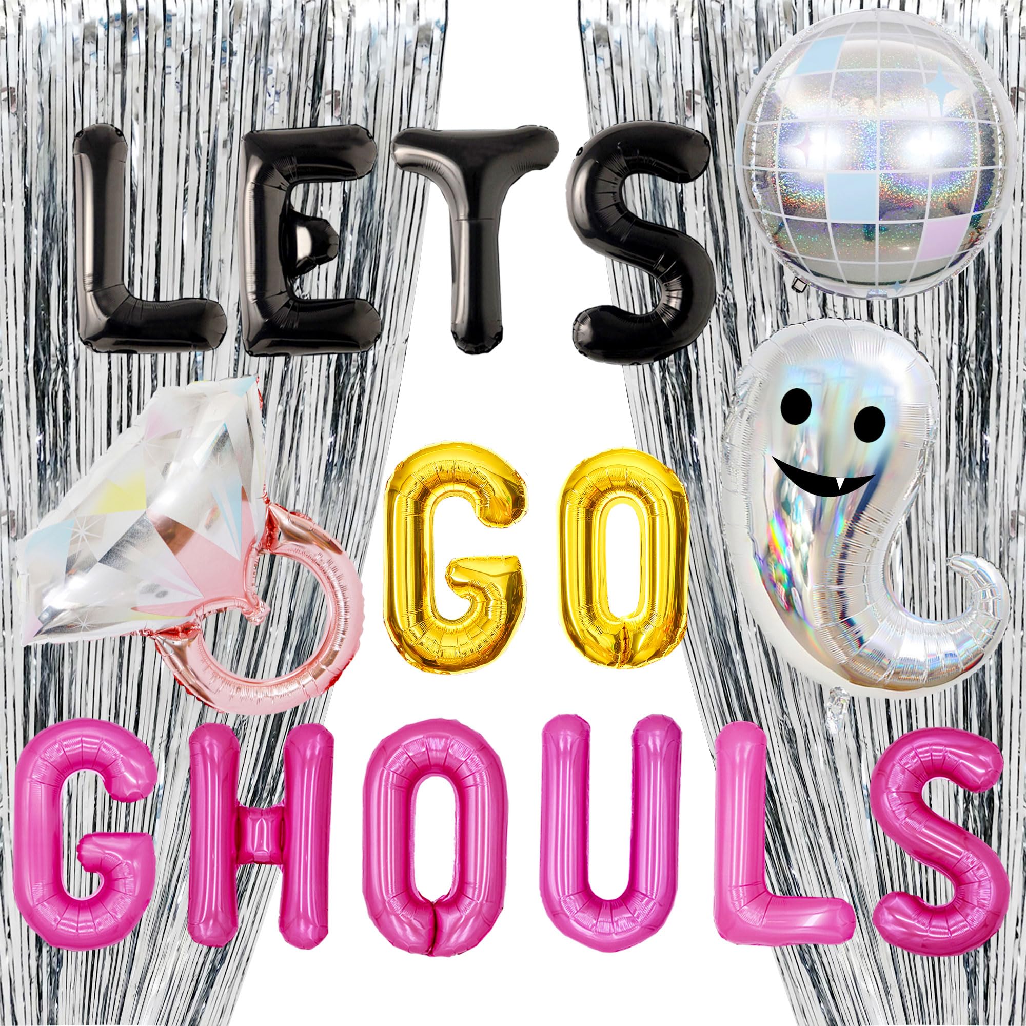 16 PCS Lets Go Ghouls Party Decorations Boos Before I Dos Balloons Halloween Bride Shower Bachelorette Engagement Bach Decor