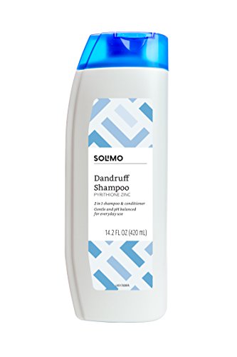 Amazon Brand - Solimo 2-in-1 Dandruff Shampoo & Conditioner, Gentle and pH Balanced, 14.2 Fl Oz (Pack of 6)