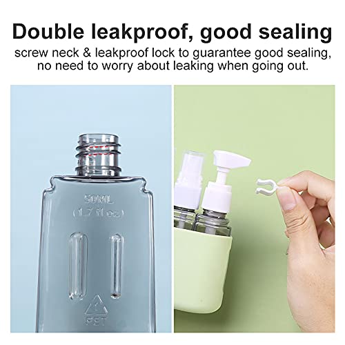 anfoem Portable 1.7oz Travel Size Spray Bottle with Fine Mist, Leak Proof Refillable Make Up Travel Lotion Bottle for Cosmetic Skincare Lotion,Essential Oils, Homemade Cleaners(Light Gray)