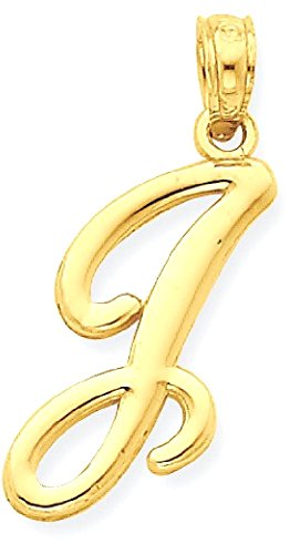 14K Yellow Gold Dainty Letter J Initial Name Monogram Necklace Charm Pendant Only