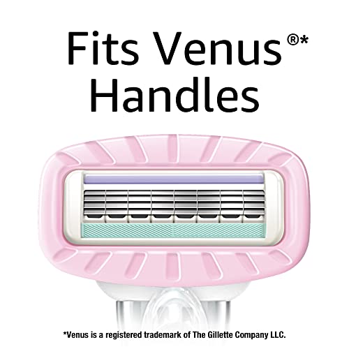 Amazon Basics Women's 4 Blade FITS Razor Refills for Women, FITS Amazon Basics FITS Handles and Venus Handles, Moisturizing Surround, 6 Refill Cartridges, 1 Pack of 6