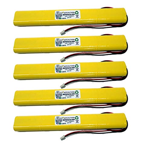 5PC Replacement Battery for Lithonia BBAT0043A,UNITECH BBAT0043A,LITHONIA ELB-B003.ELB-004 Replacement Battery Emergency Light 9.6V 1.1Ah NiCD