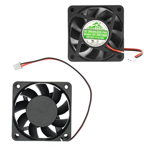 60mm by 60mm by 15mm 6015 12V DC 0.10A Ball Bearing Brushless Cooling Fan 2pin AV-F6015MB UL TUV