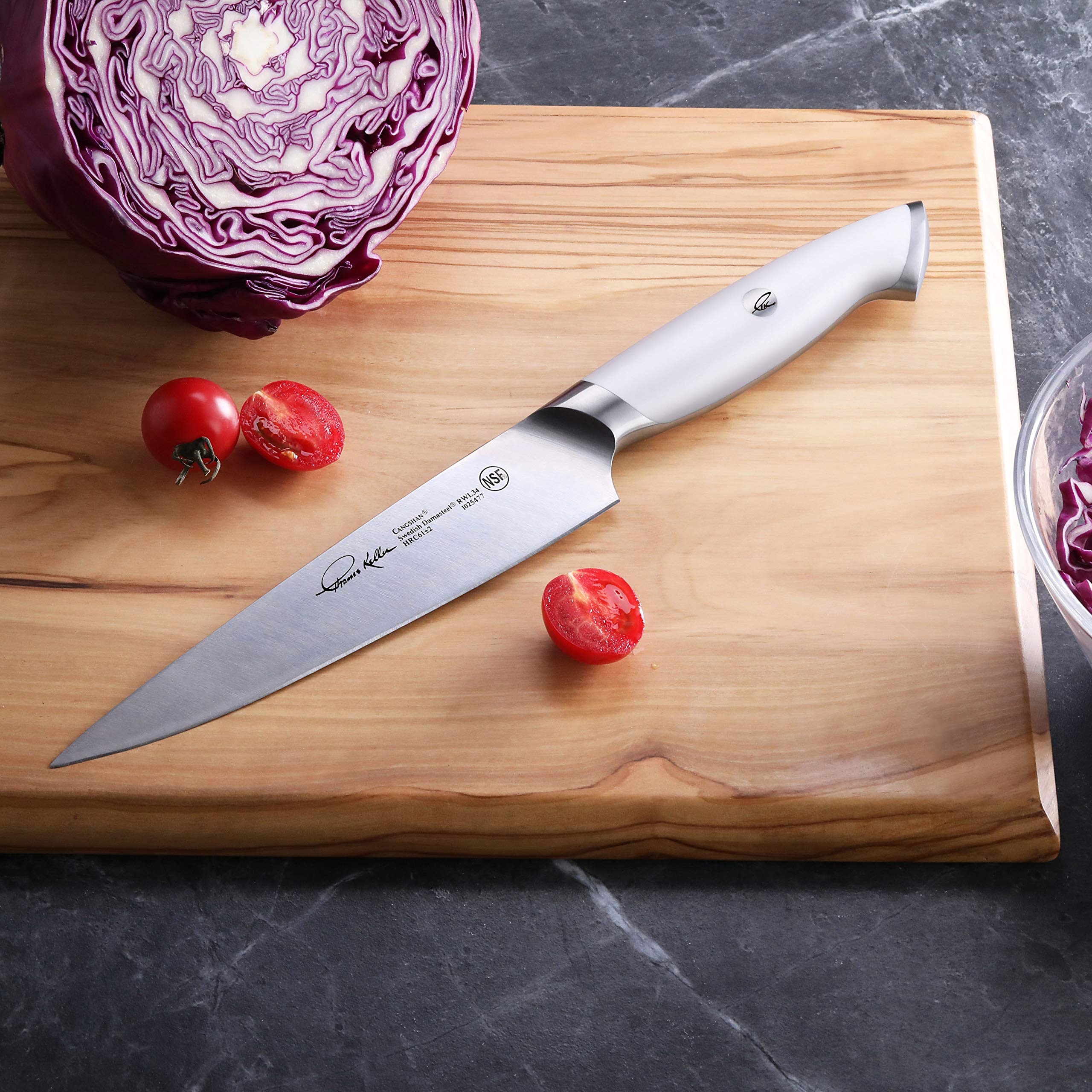 Cangshan Thomas Keller Signature Collection Swedish Powder Steel Forged, 7-Inch Utility Knife, White