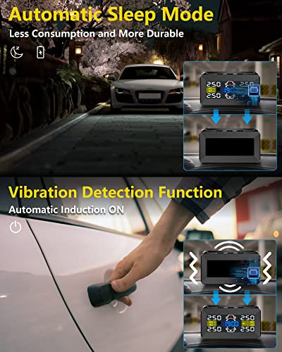 2023 Upgrade Tire Pressure Monitoring System 【Detached Bracket】 Wireless Solar TPMS Monitor System Accuracy 0.01Bar Installed on Windowshield Real-Time Display 22-87 PSI for Car RV SUV