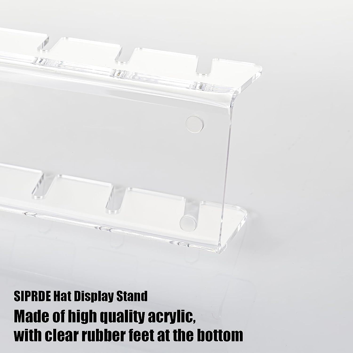 2Pcs Hat Stand For Baseball Caps,Hat Organizer Acrylic Hat Display Stand For 7 Baseball Caps Hat,Hat Racks for Baseball Caps Display and Organizer for Bedroom (Transparent)