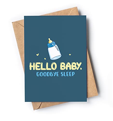 Funny new baby card with envelope | Joke card for parents to be | Congratulatory card for pregnancy reveal for mom, dad. | Baby shower congratulations present