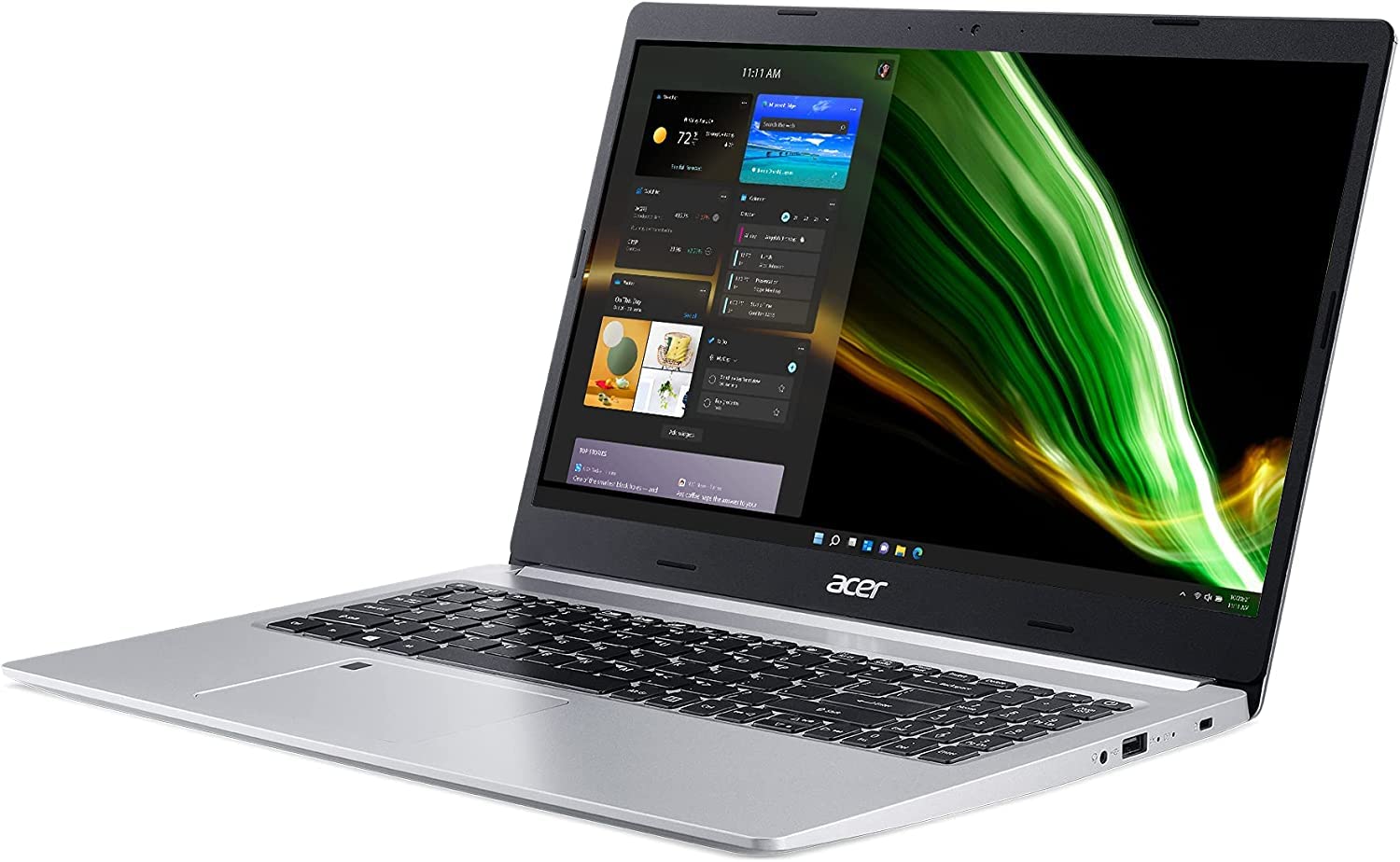 Acer Aspire 5 Slim 15.6" FHD IPS Premium Laptop | AMD Ryzen 7 3700U | Backlit Keyboard | Fingerprint Reader | Windows 11 (Silver, 8GB DDR4 | 256GB SSD)
