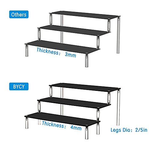 Black 3 Tier Acrylic Cupcake Display Stand, Collection Organizer Shelf, Desserts Holder,Display Riser for Cupcake (2 Pack 12β x 10.2" x 6.3" )
