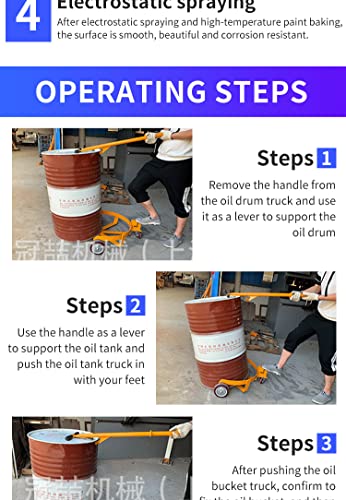 55 Gallon Drum Dolly - Stuffygreenus Industry Heavy Duty Barrel Wheels Barrel Dolly for 55 Gallon Drum Cart with Tow Bar Round Dolly Steel Low Profile, 1200lbs