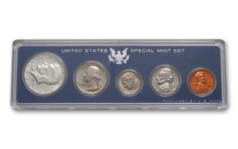 1966 P Special Mint Set - Five Coins in Sealed Case with Original Packaging and Struck at the Philadelphia Mint: SMS US Mint Brilliant Uncirculated