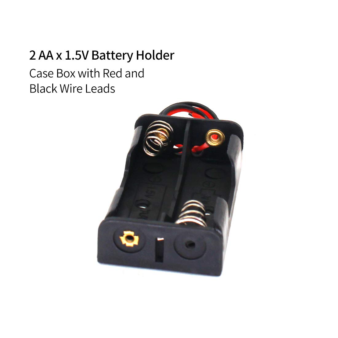 AA Battery Holder Bundle Case Back Cover Connector Storage Box with Cord Bare Leads Wire AA 1.5V Battery Holder, 2pcs Single, 2pcs 2 Slots,2pcs 3 Slots, 2pcs 4 Slots 6 Volt Spring Clip,(8-Pack).
