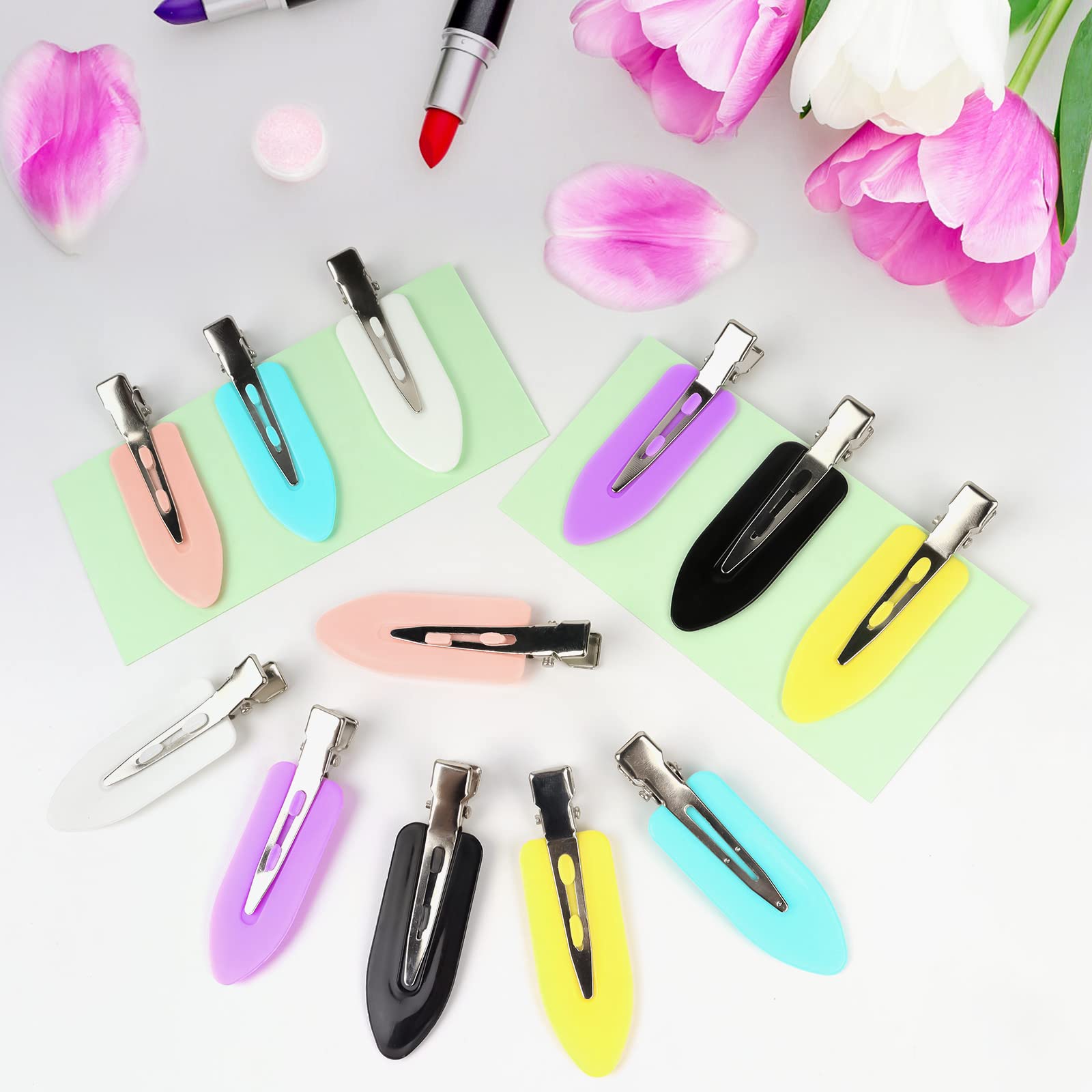 12 Pcs No Crease Hair Clips, No Bend Hair Clips, Makeup Clips For Styling Sectioning, Small Duck Billed Clips for Women Girls Thick Thin Hair