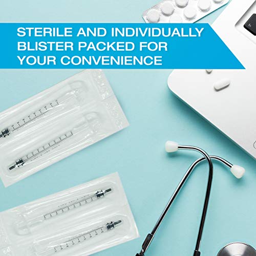 3ml Syringe Without Needle Luer Slip 100 Pack by Tilcare - Sterile Plastic Medicine Droppers for Children, Pets or Adults β Latex-Free Oral Medication Dispenser - Syringes for Glue and Epoxy