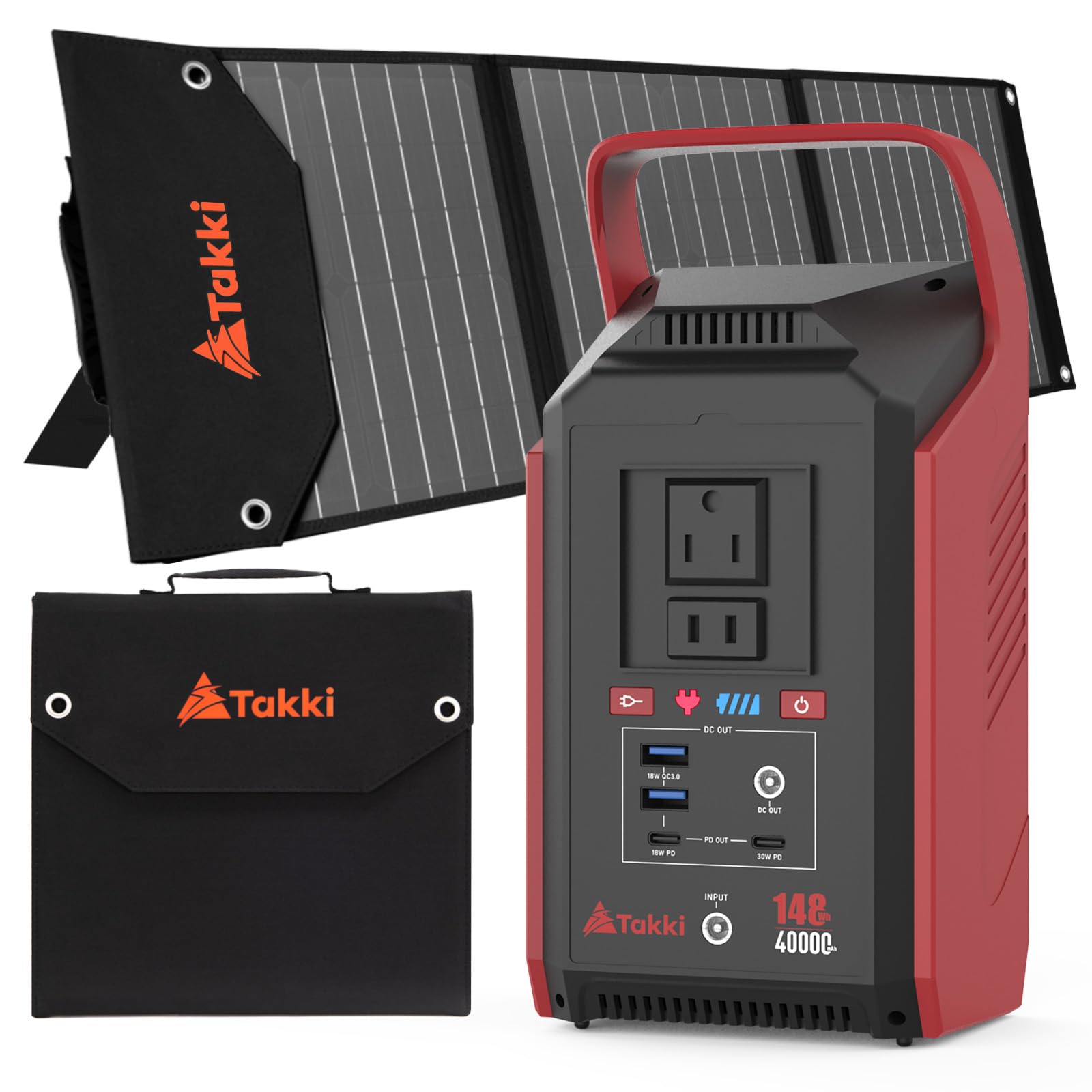 148Wh Portable Power Station with 60W Foldable Solar Panel for Camping Outdoor Emergency Laptop Gift