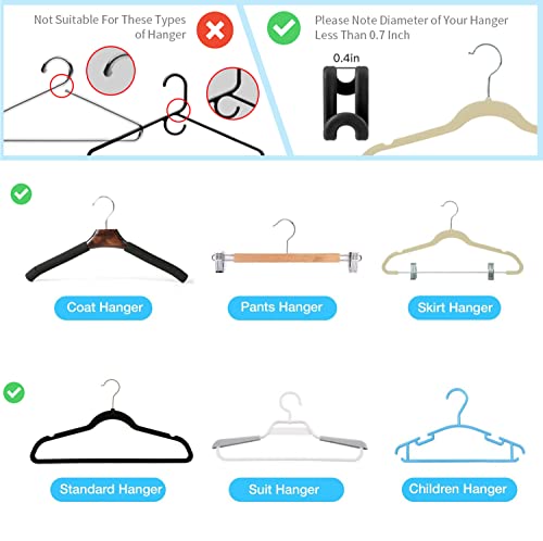 80 PCS Black Clothes Hanger Connector Hooks, Plastic Mini Cascading Hooks Organizer for Stack Clothes Space Saving for Closet Heavy Duty, Black
