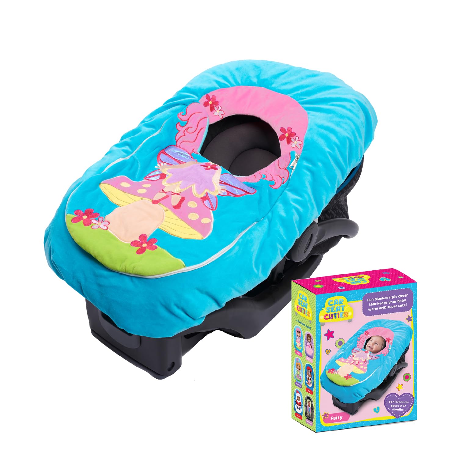 Car Seat Cuties, Baby Car Seat Cover, Stretchy Universal Fit Infant Car Seat Carrier Cover for Baby Boys and Girls, Soft & Warm Baby Blanket Style Car Seat Cover, Infant Costume (Fairy)