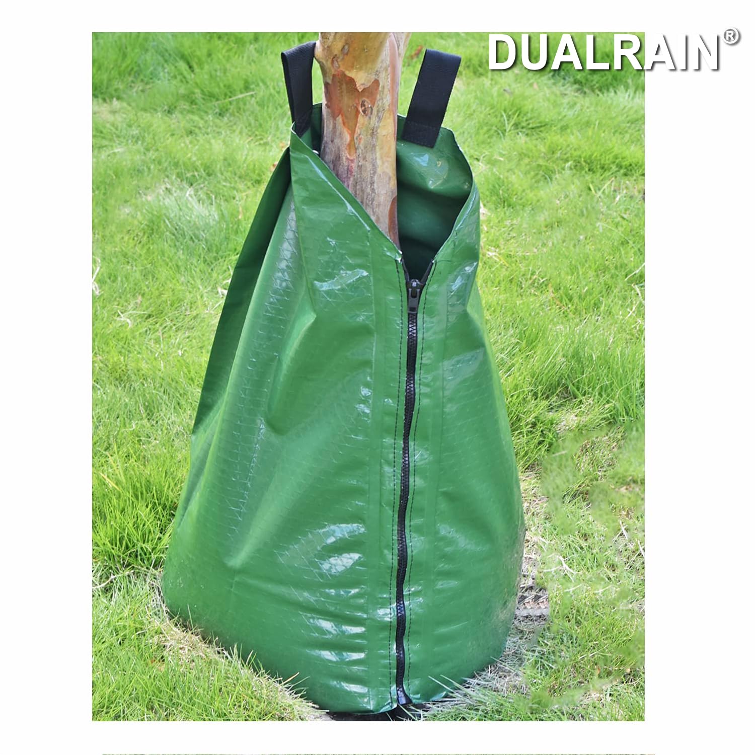 DUALRAIN Slow Release Tree Watering Bag PE Ring Bladders Water Deep Automatic Irrigation Drippers Root Waterer Globe Soaker for New Plant Trees Trunk 20 Gallon (2 Pack)