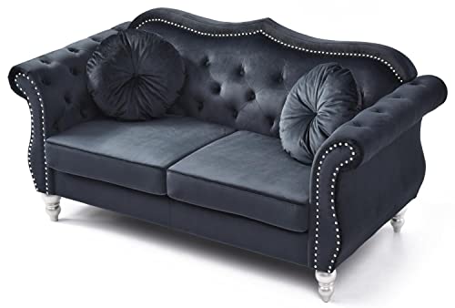 Glory Furniture Hollywood Loveseat Love Seats, Black