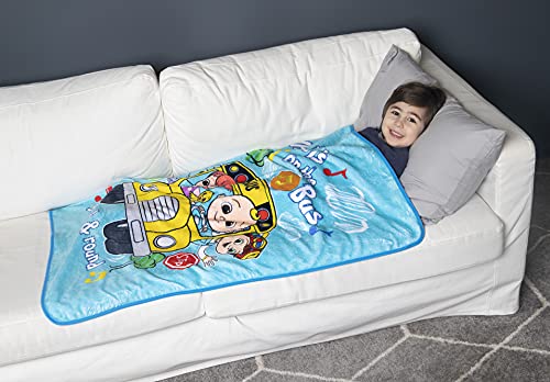 CoComelon Musical Warm, Plush, Throw Blanket That Plays The Theme Song - Extra Cozy and Comfy for Your Toddler, Blue