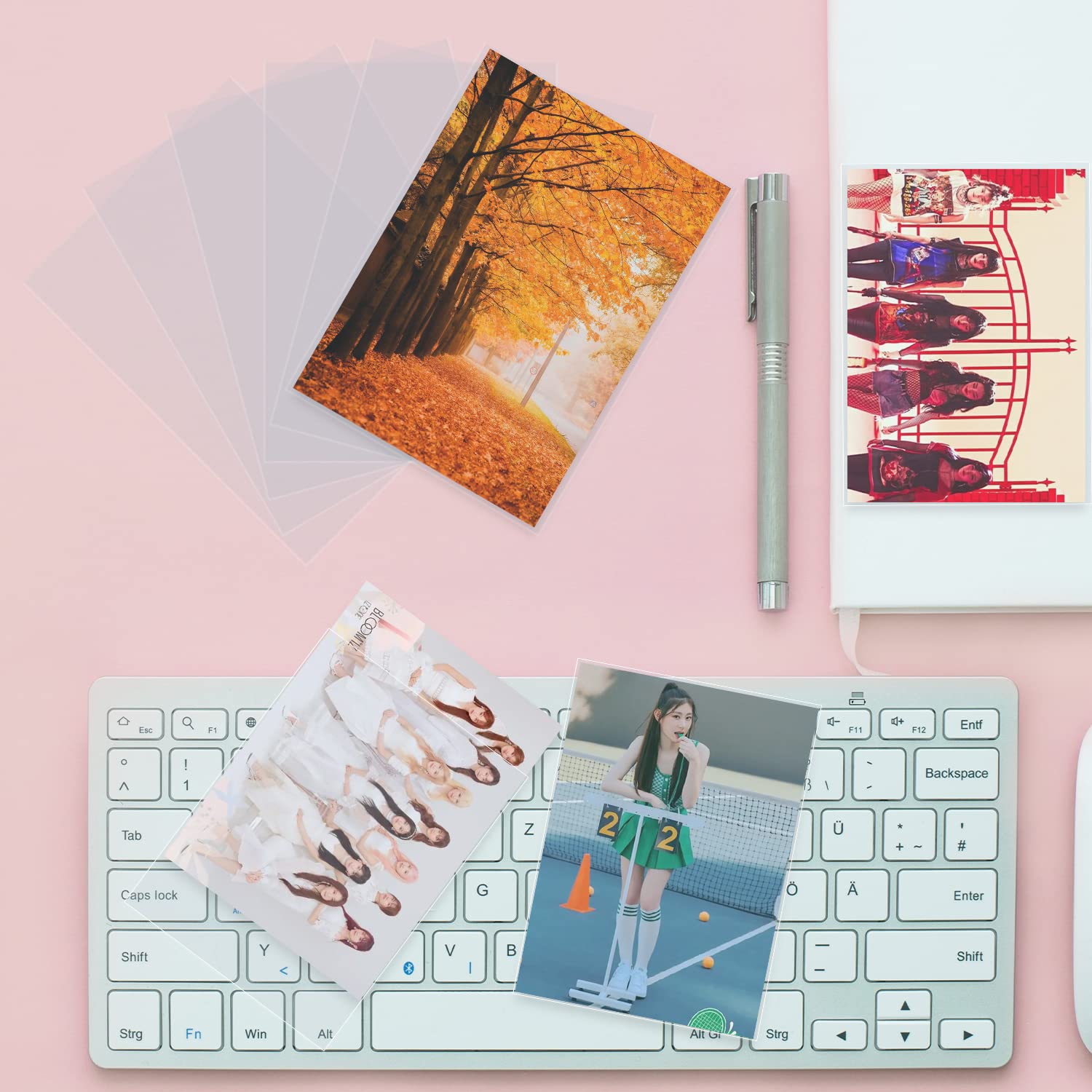 100 Pack Card Sleeves,66 x 91 mm Photocard Sleeves Clear Kpop Idol Photocard Holder Tranding Card Sleeves Binder Sleeves