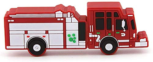 128GB USB 2.0 Flash Drive Novelty Cute Fire Fighting Truck Shaped Cartoon Pen Drive Thumb Drive Memory Stick Pendrive